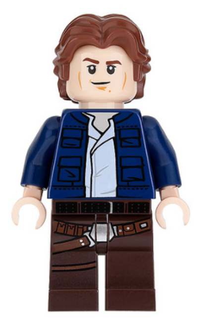 Han Solo, Dark Brown Legs with Holster Pattern, Dark Blue Jacket, Wavy ...